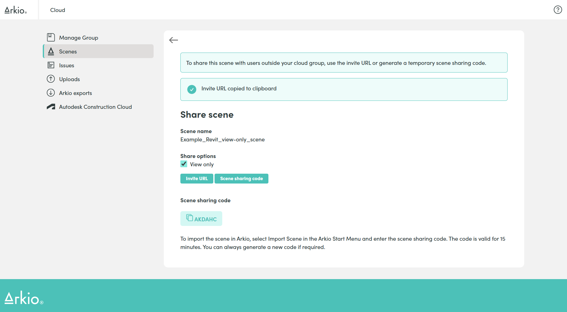 Arkio Cloud portal – Arkio